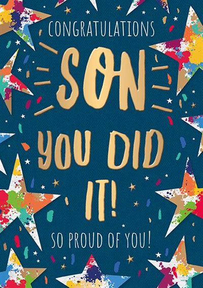 Words & Wishes Son Well Done You're A Star Cards – Burnell's Gifts