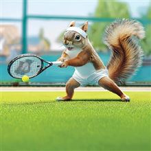 Paper Rose Squirrel Playing Tennis Open Card* – Burnell's Gifts