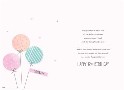 ICG Daughter 12th Birthday Card – Burnell's Gifts